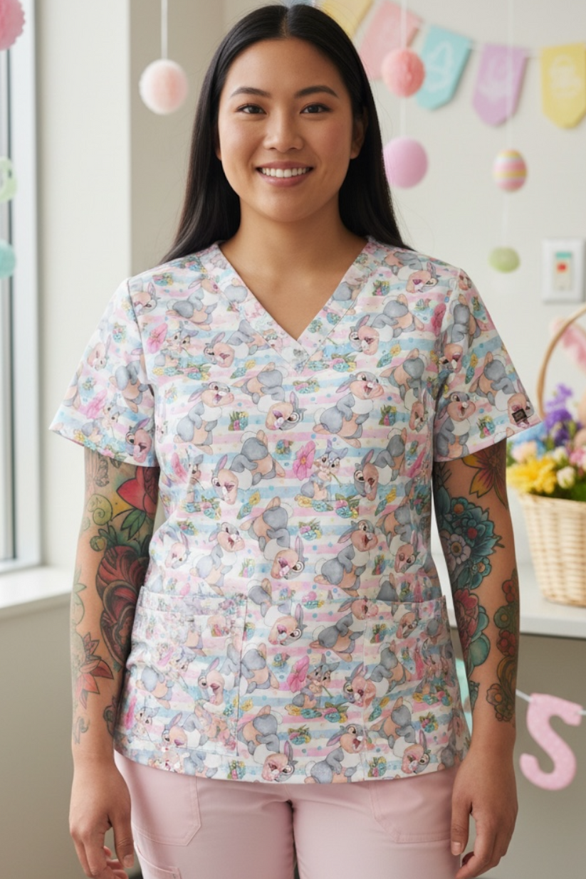 Australian Made Scrub Top- Thumper/Bunny – Stitched2seven4