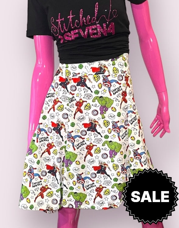 SkaterSkirt- Marvel Scatter – Stitched2seven4